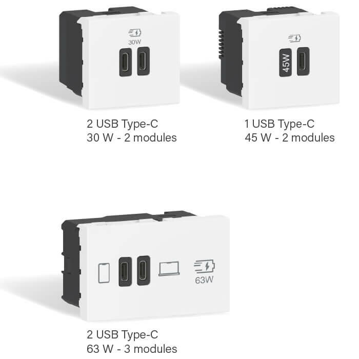 Chargeurs Mosaic USB-C Power Delivery - professionnel | Legrand
